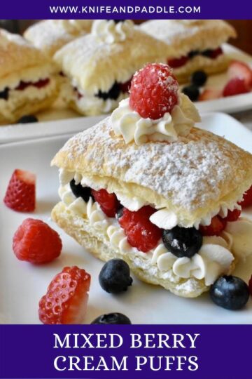 Mixed Berry Cream Puffs • www.knifeandpaddle.com