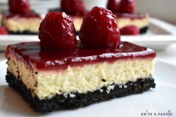 Raspberry Cheesecake Bars • www.knifeandpaddle.com