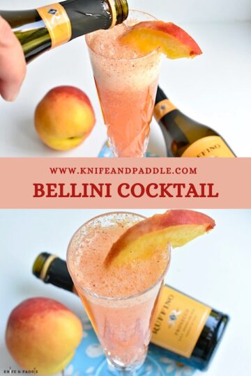 Refreshing Bellini Cocktail • www.knifeandpaddle.com